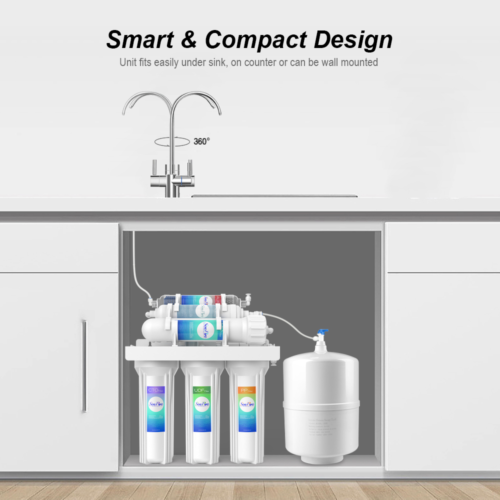 6 Stage PH Alkaline Reverse Osmosis Drinking Water Filter System Faucet ...