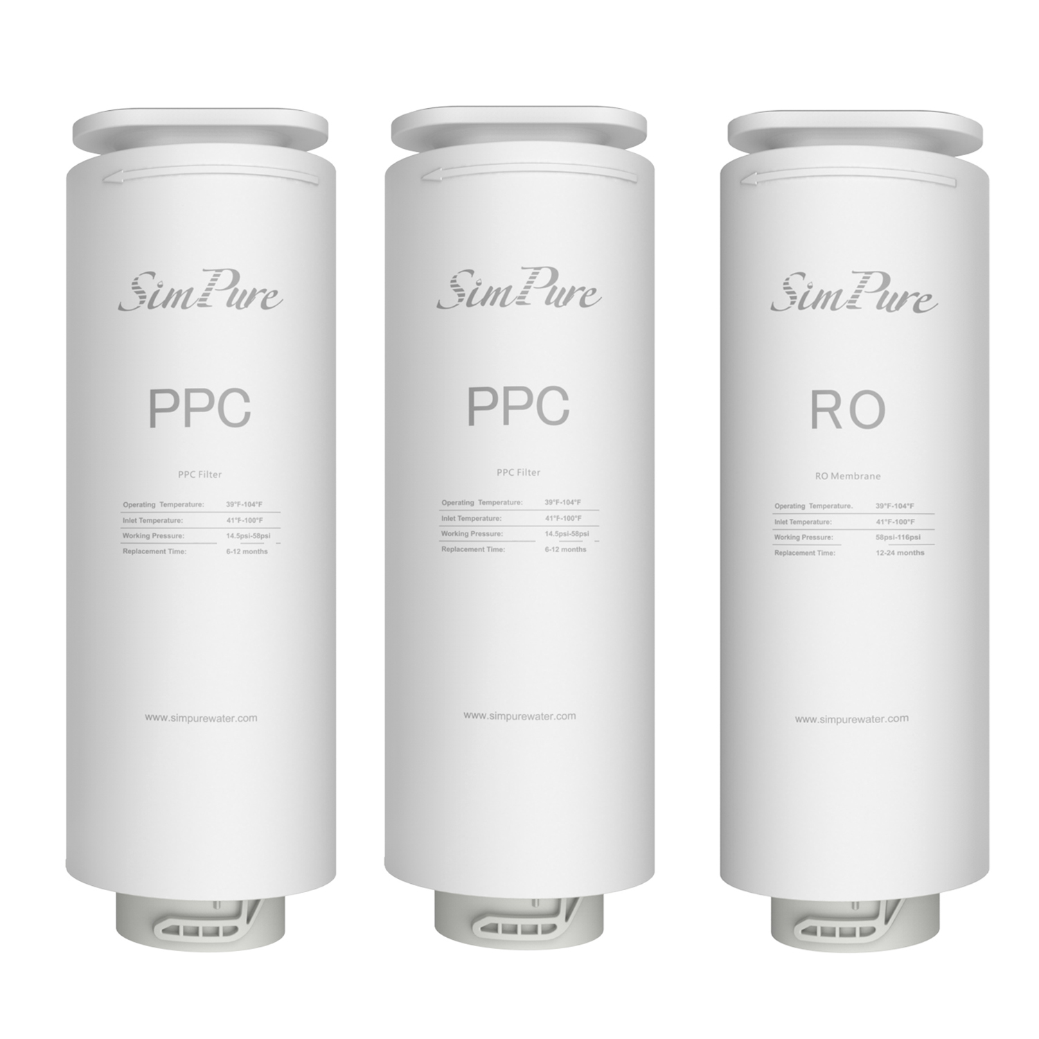 SimPure PPC RO Replacement Filter For Model Q6 RO Water Filtration ...