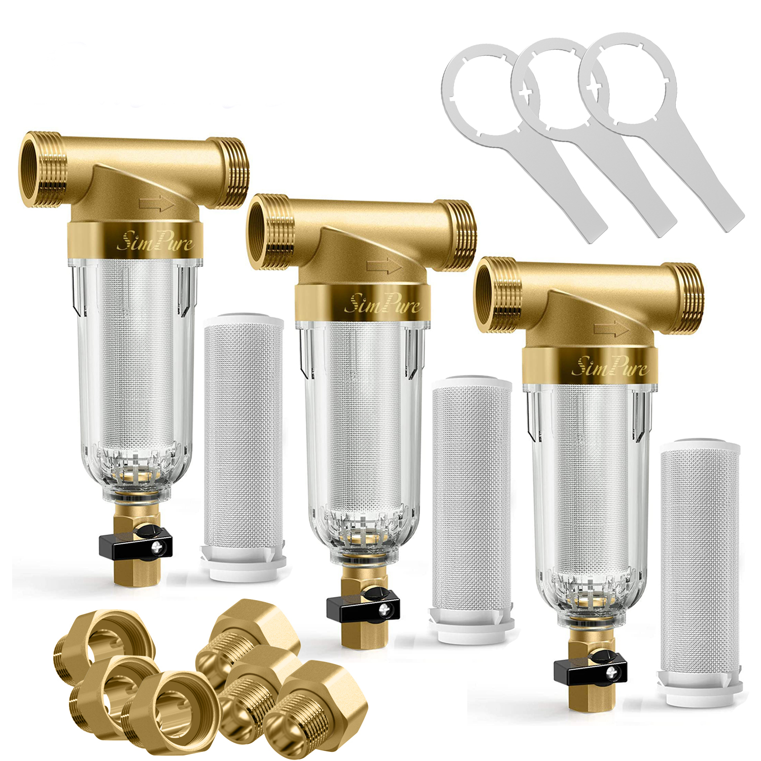 Reusable Whole House Spin Down Sediment Water Filter Pre-Filter System ...