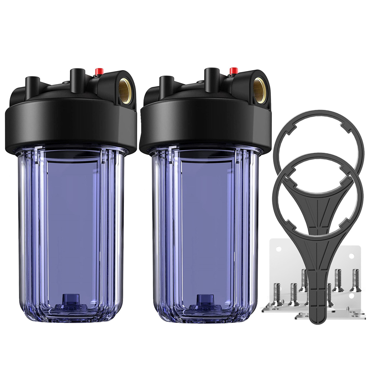 SimPure 10" Clear Whole House Water Filter Housing Filtration System PP ...