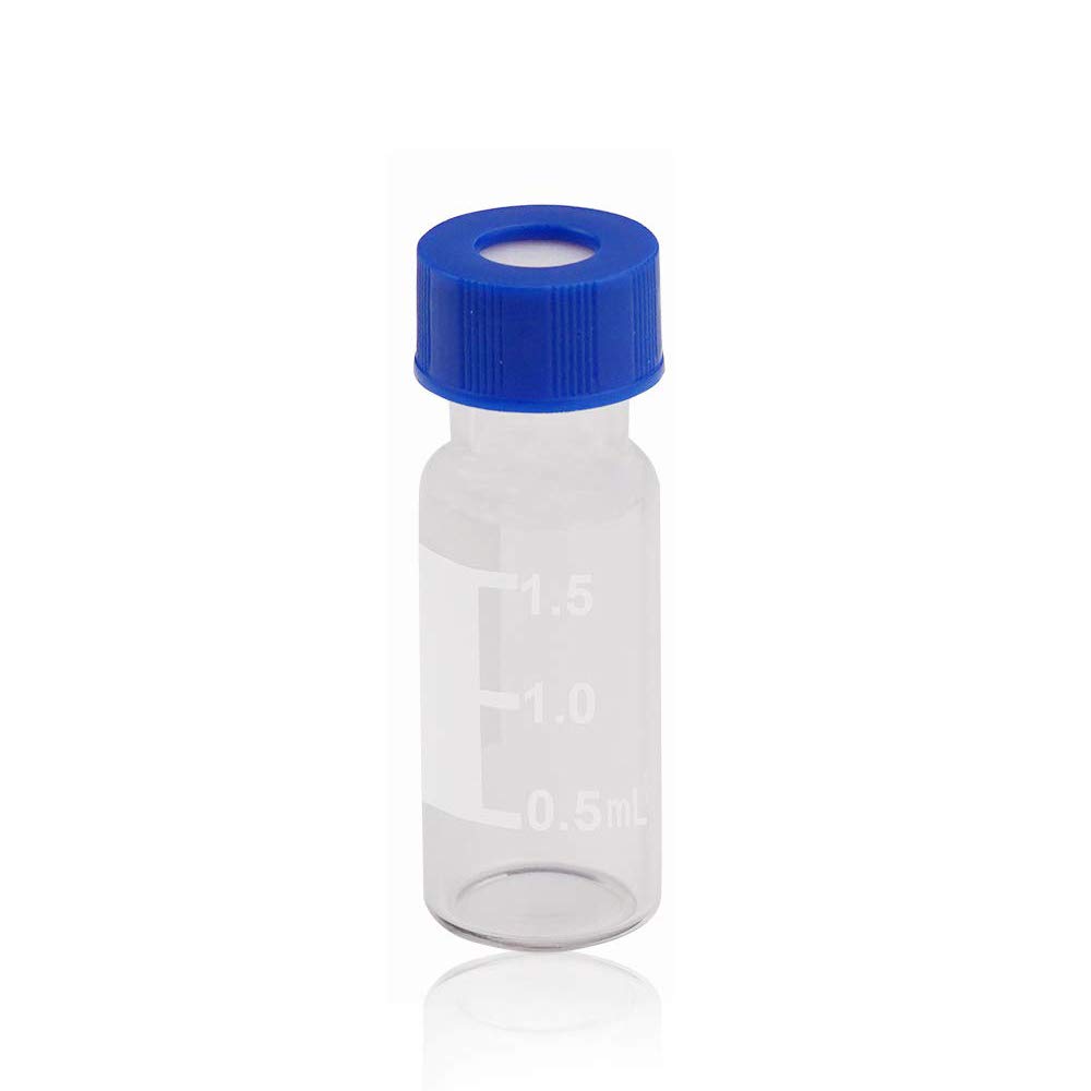 100Pcs 2ml Glass Vials Bottles Clear Containers w/ lids and septa for ...