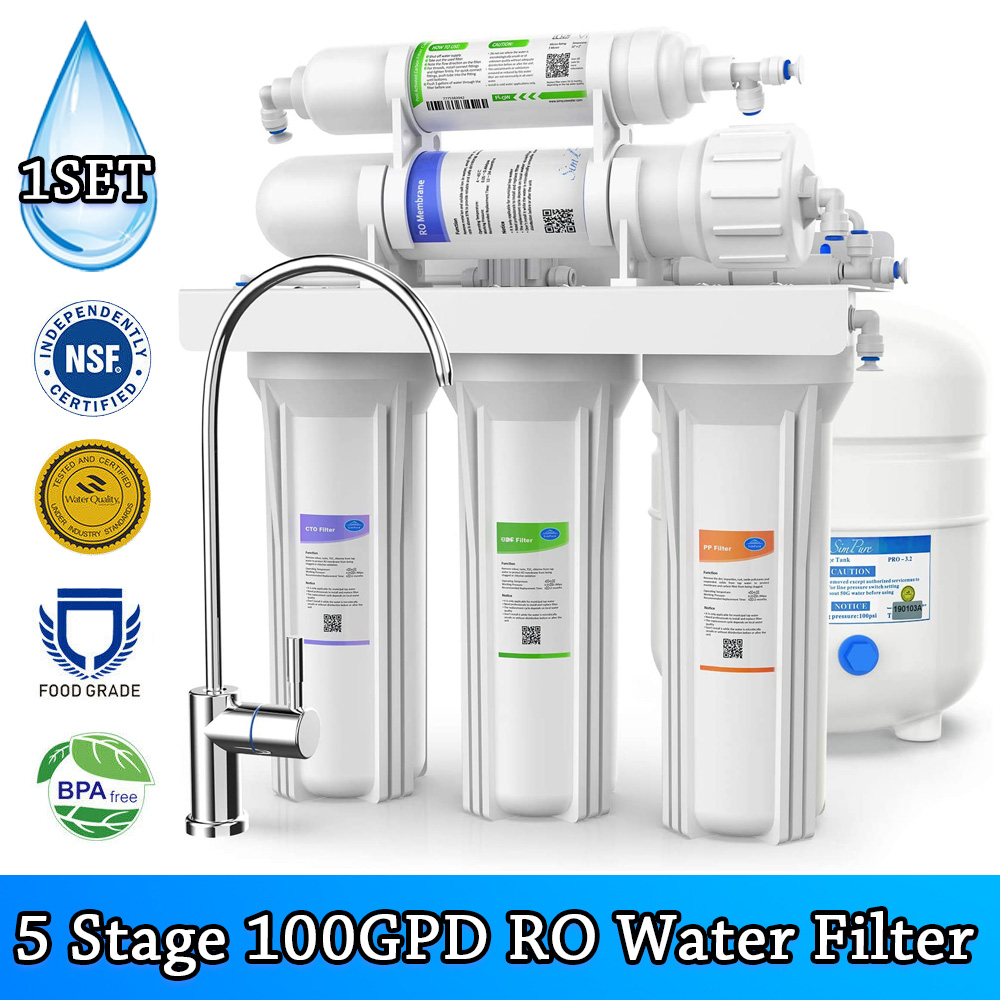 5 Stage Reverse Osmosis Drinking Water Filter RO System Water Purifier ...