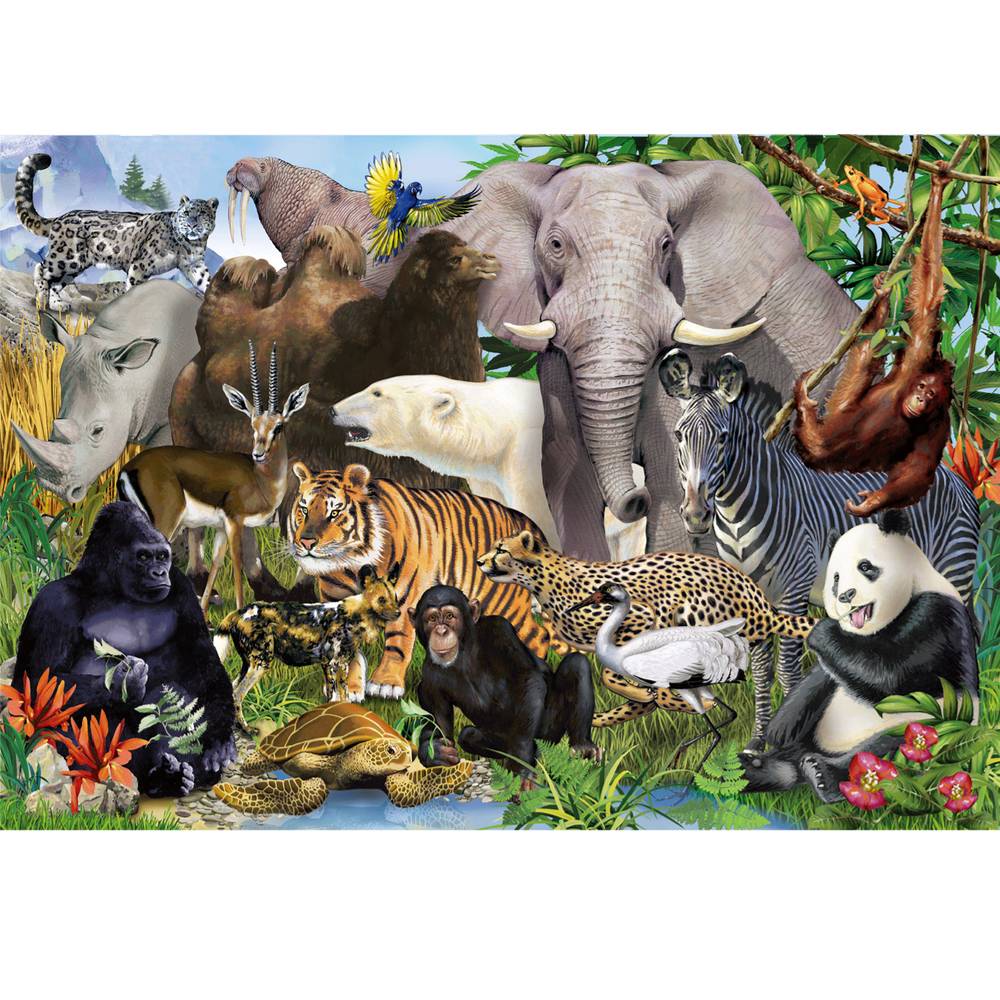 1000 Piece Puzzles Animal world Jigsaw For Adults Kids Learning ...