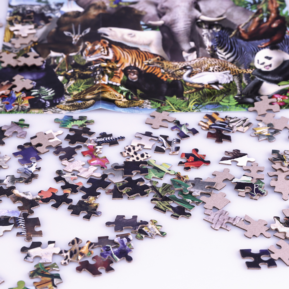 1000 Piece Puzzles Animal world Jigsaw For Adults Kids Learning ...