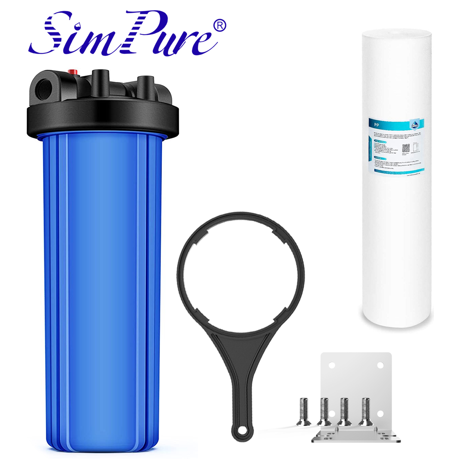 4.5" Big Blue Whole House Pre-Water Filter Housing for Water Filtration ...
