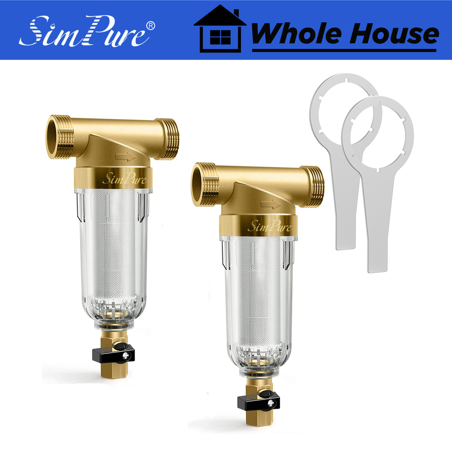 SimPure DC3 Whole House Water Pre-Filter System Sediment Water ...