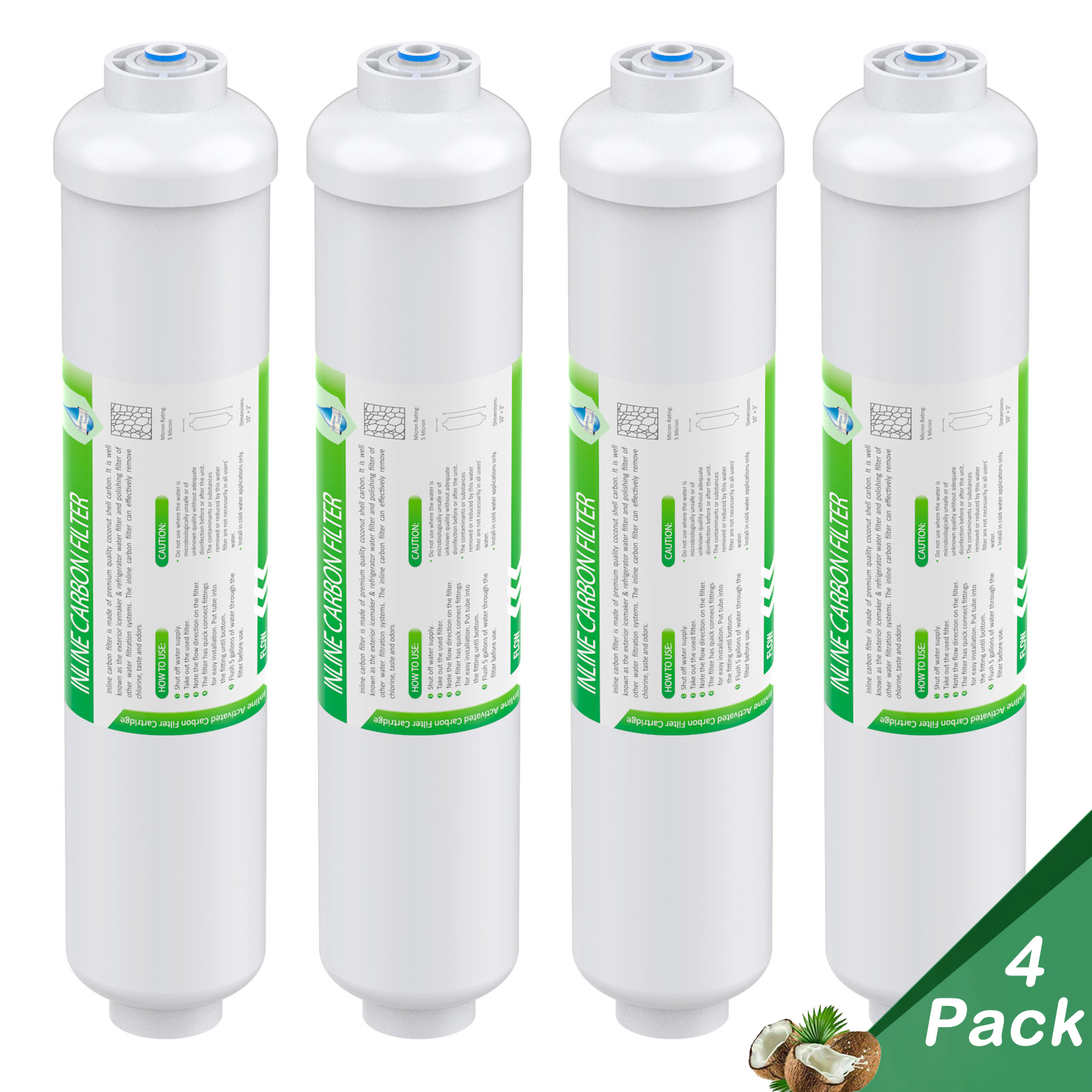 1-25PCS 10"x2" T33 Inline Carbon Water Filter 1/4" QC for Refrigerator ...