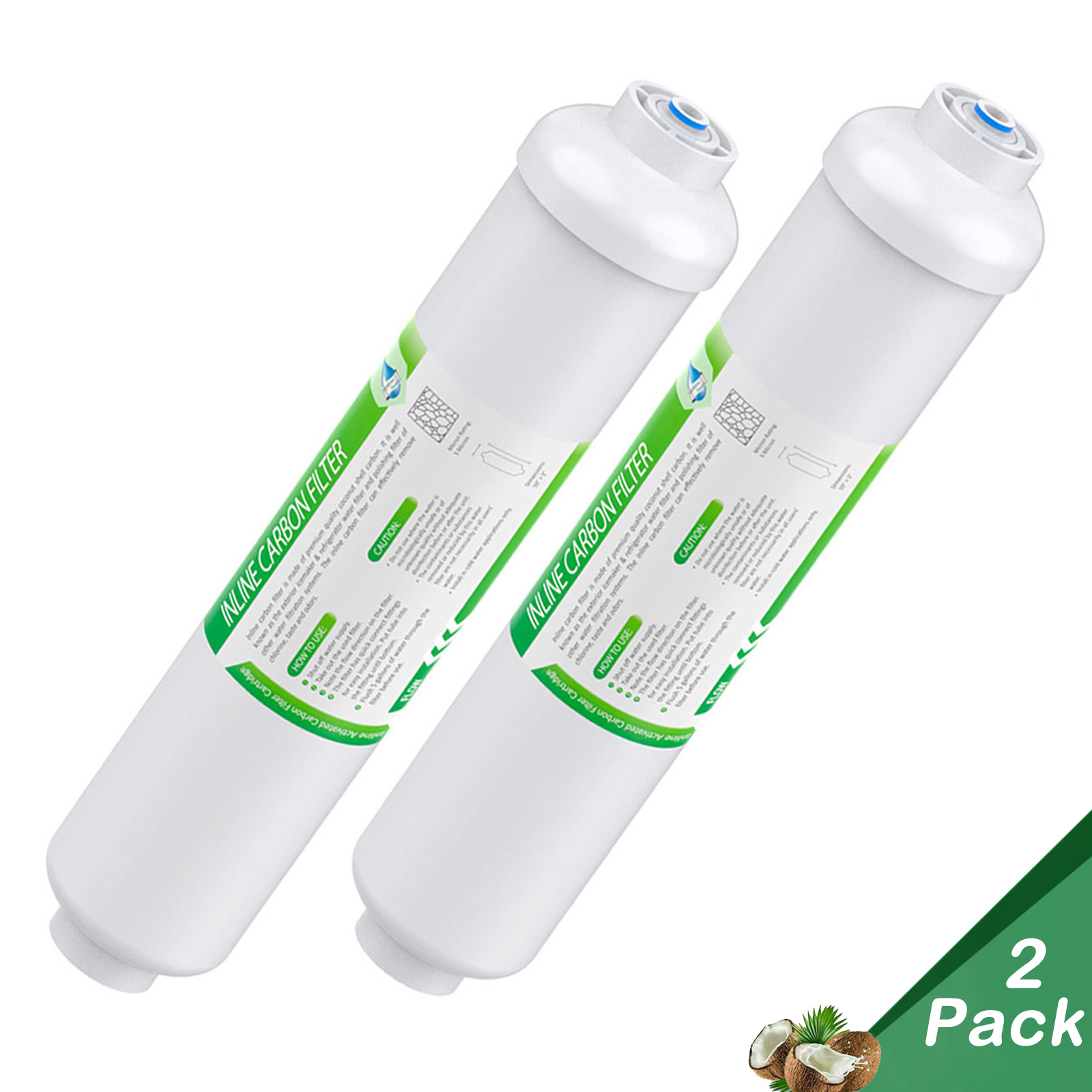 1-50PCS 10"x2" T33 Inline Carbon Water Filter 1/4" QC for Refrigerator ...