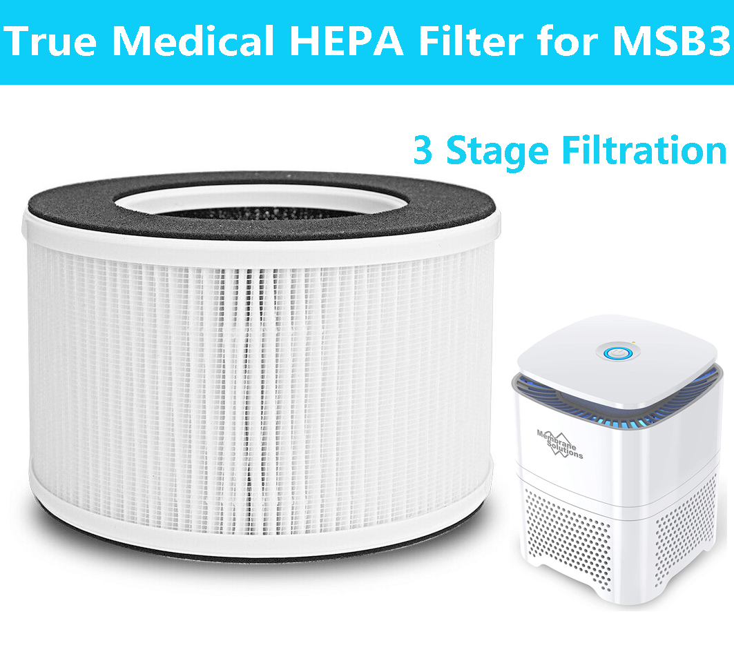 2x Replacement True HEPA Filter For Membrane Solutions MSB3 3-in-1 Air ...