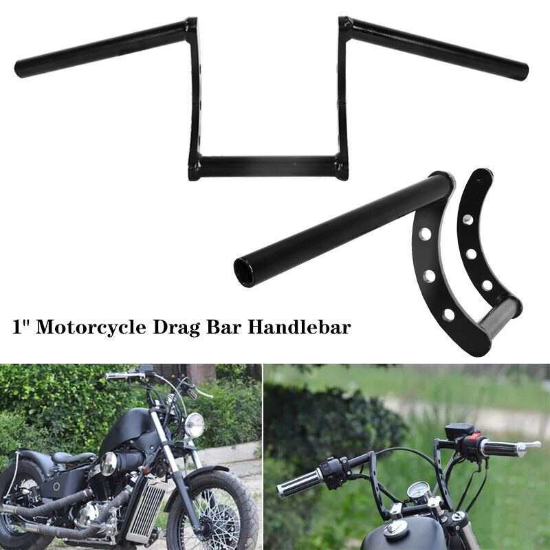 Handle Bar Bag 1" Chrome Z-Bar Handlebar For Yamaha V-Star 1100 - Chopper Style Motorcycle ...