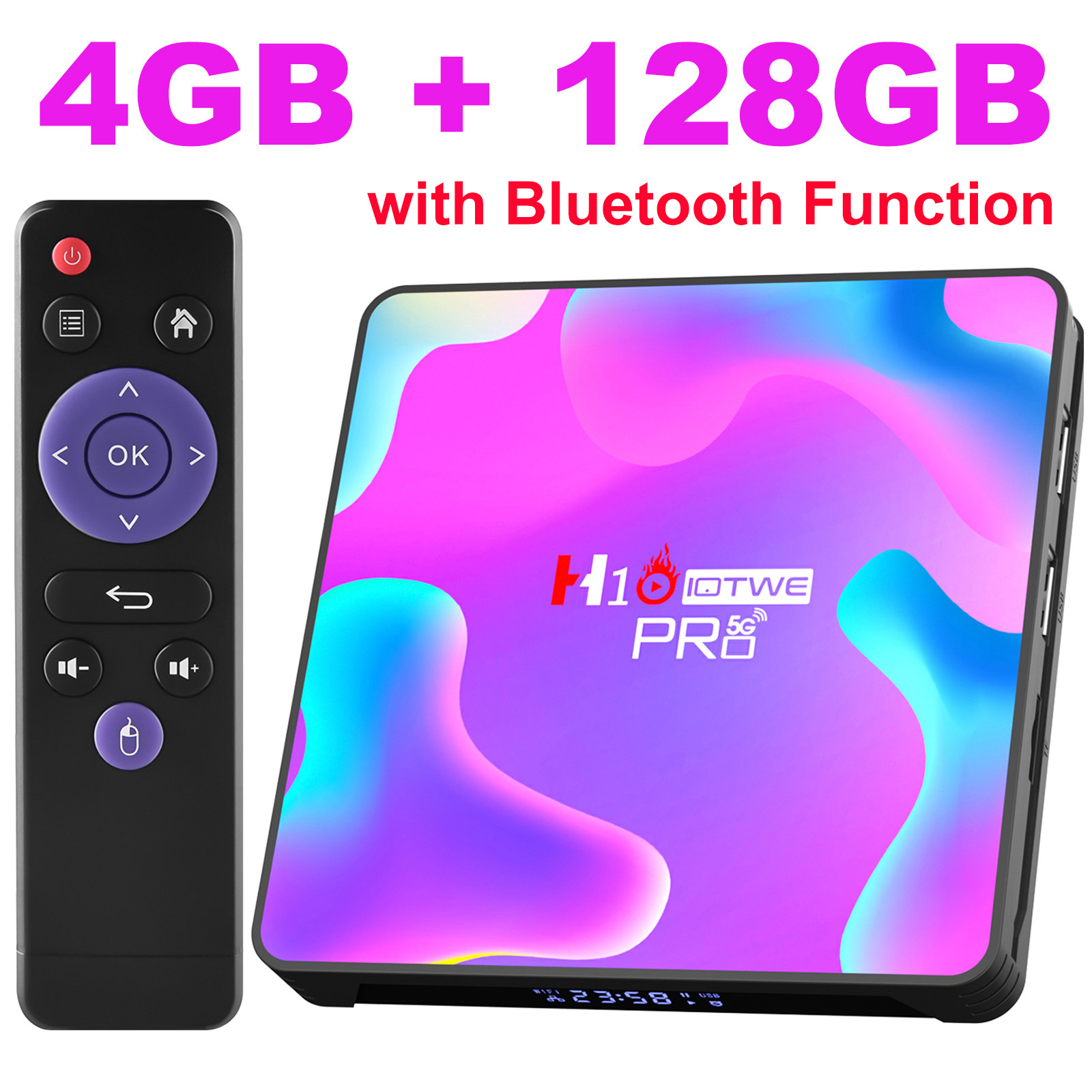 2022 H10 PRO Android 11.1 TV Box 4+ 128GB Quad Core HD Media Player ...