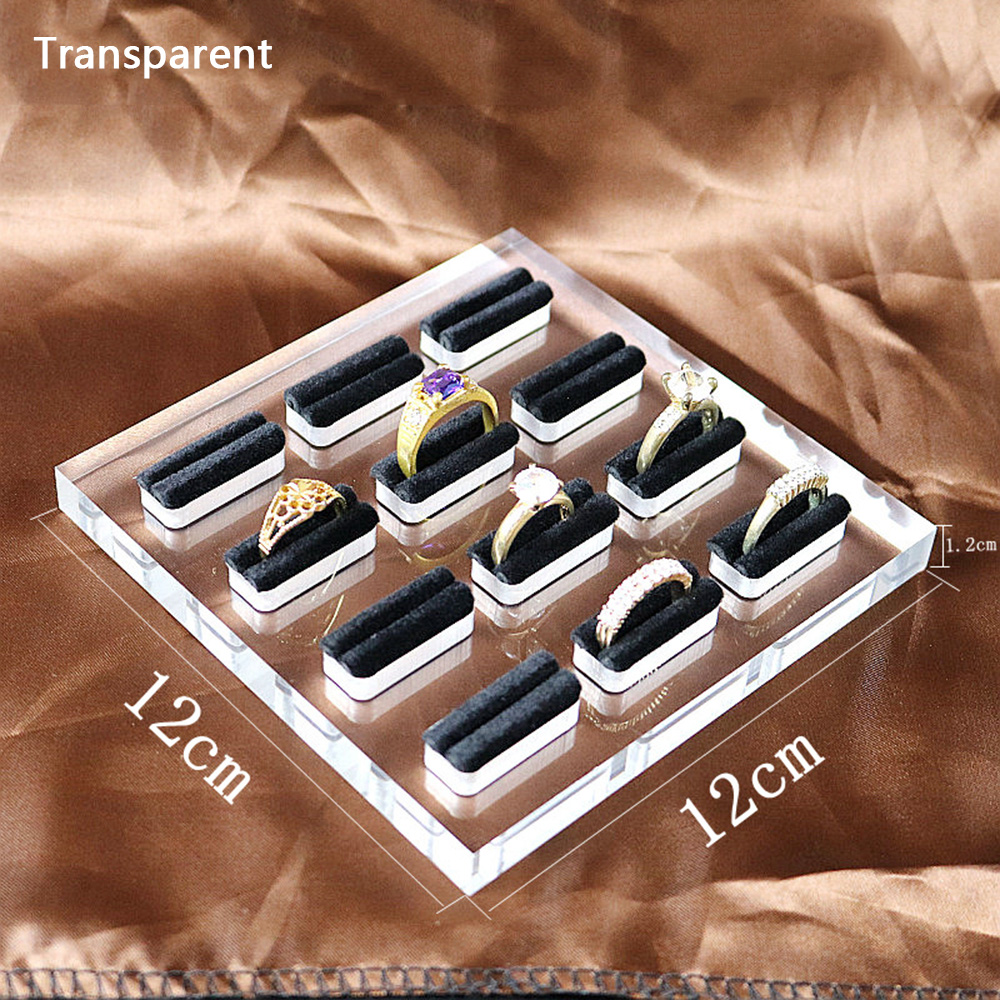 Clear Acrylic Ring Display Stand Jewelry Retail Holder Organizer Rings ...