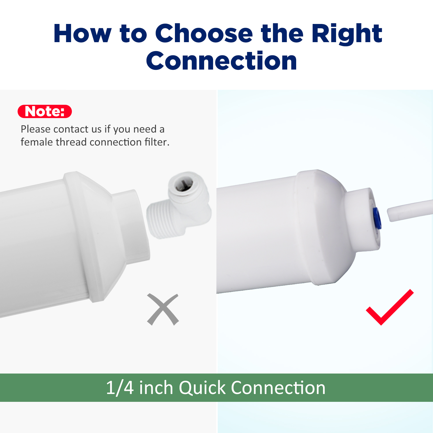 T33 Inline Post Carbon Water Filter Purifier 1/4" Quick Connect 10"x2 ...