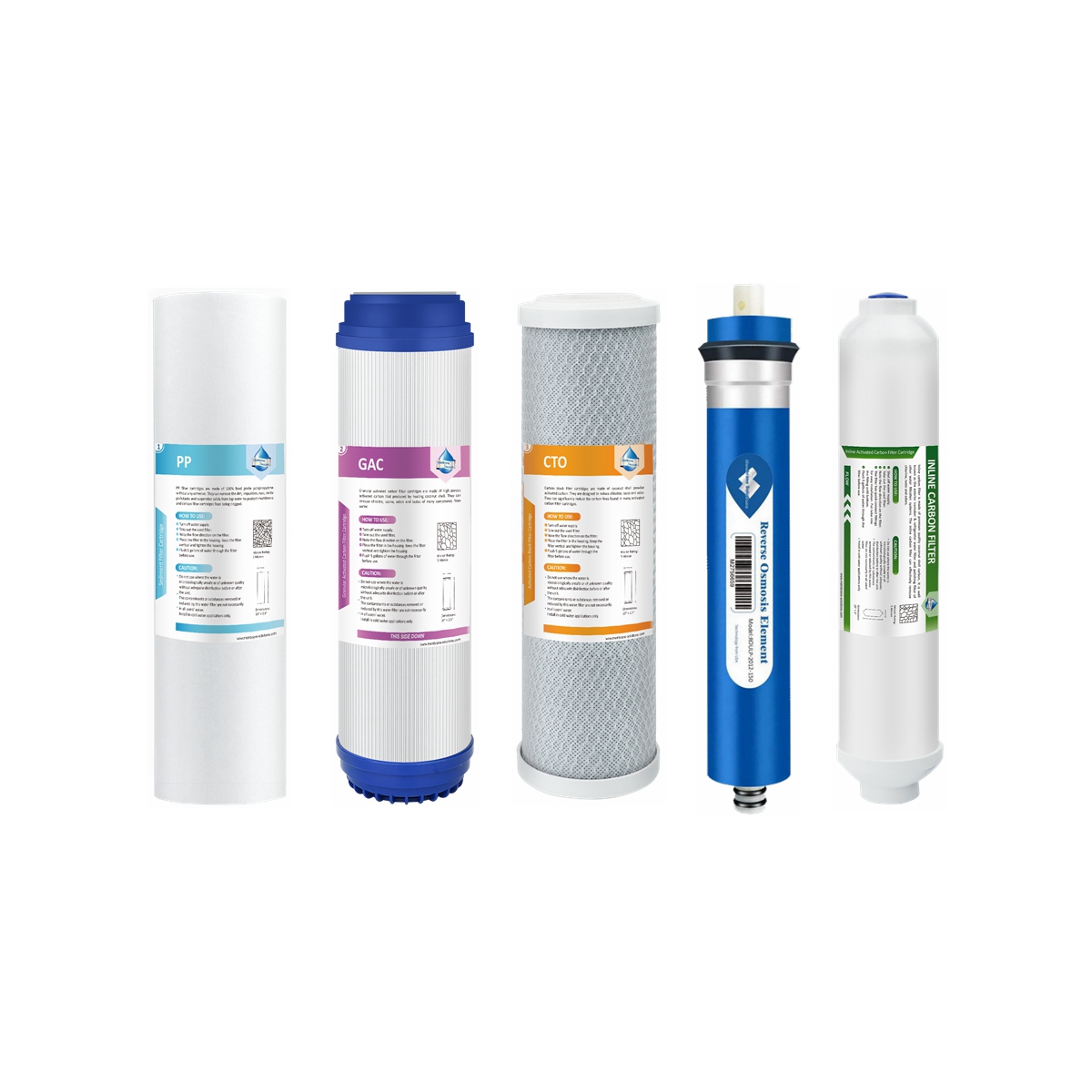 5-Stage Reverse Osmosis System Water Filter Replacements with 150G RO ...
