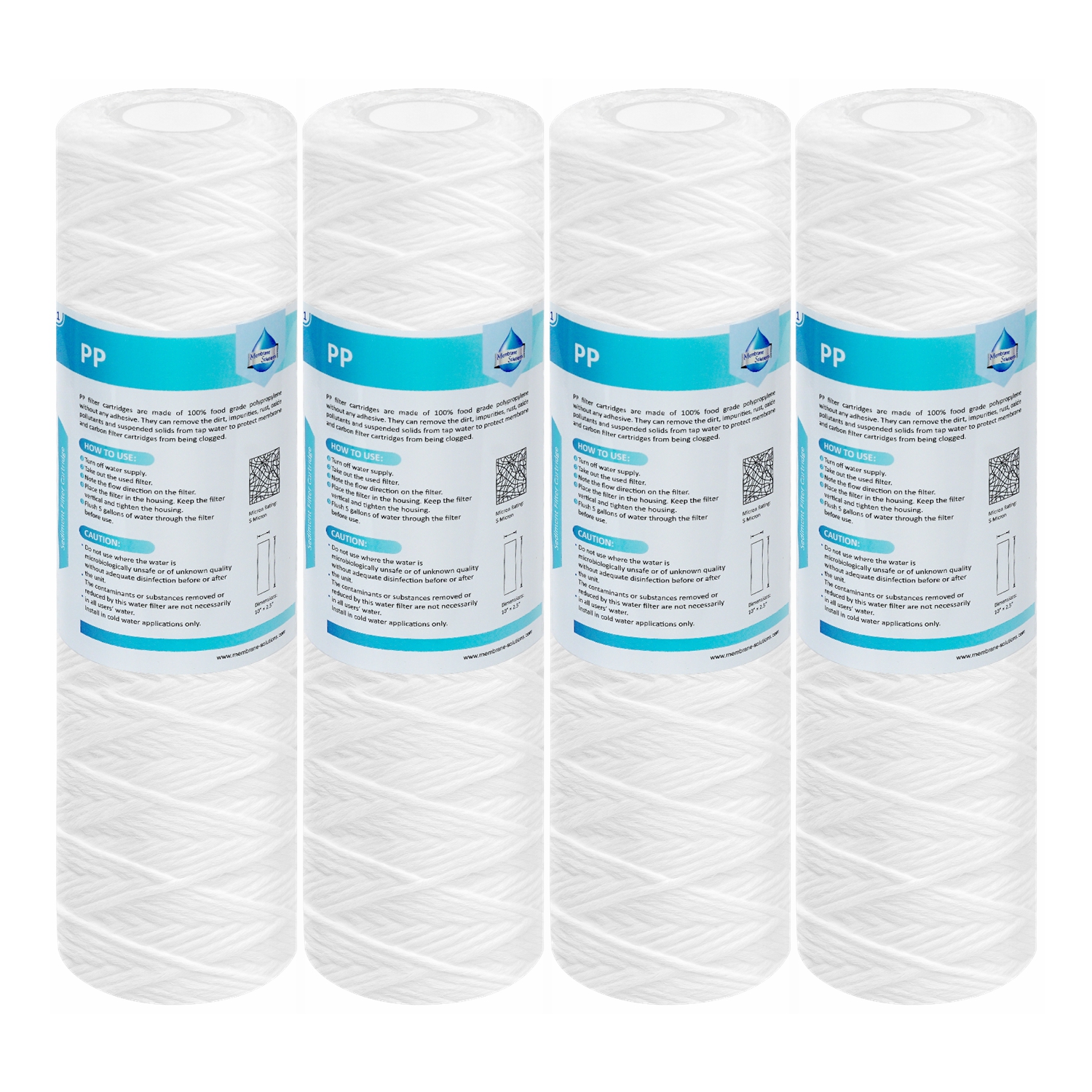 25 Pack 30 Micron 10" x2.5" String Wound PP Whole House Sediment RO ...