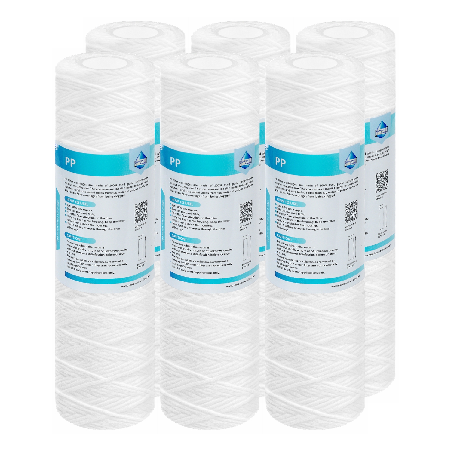 25 Pack 30 Micron 10" x2.5" String Wound PP Whole House Sediment RO Water Filter | eBay