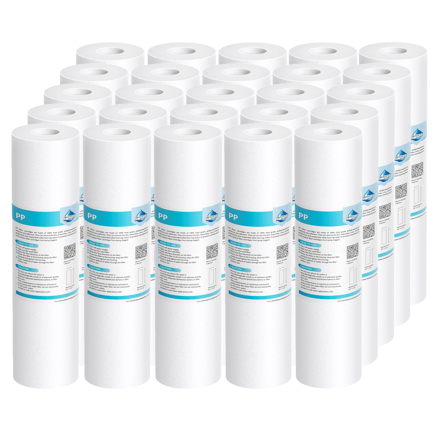 1-50 Pack 5 Micron 10" x 2.5" Sediment Water Filter for Reverse Osmosis ...