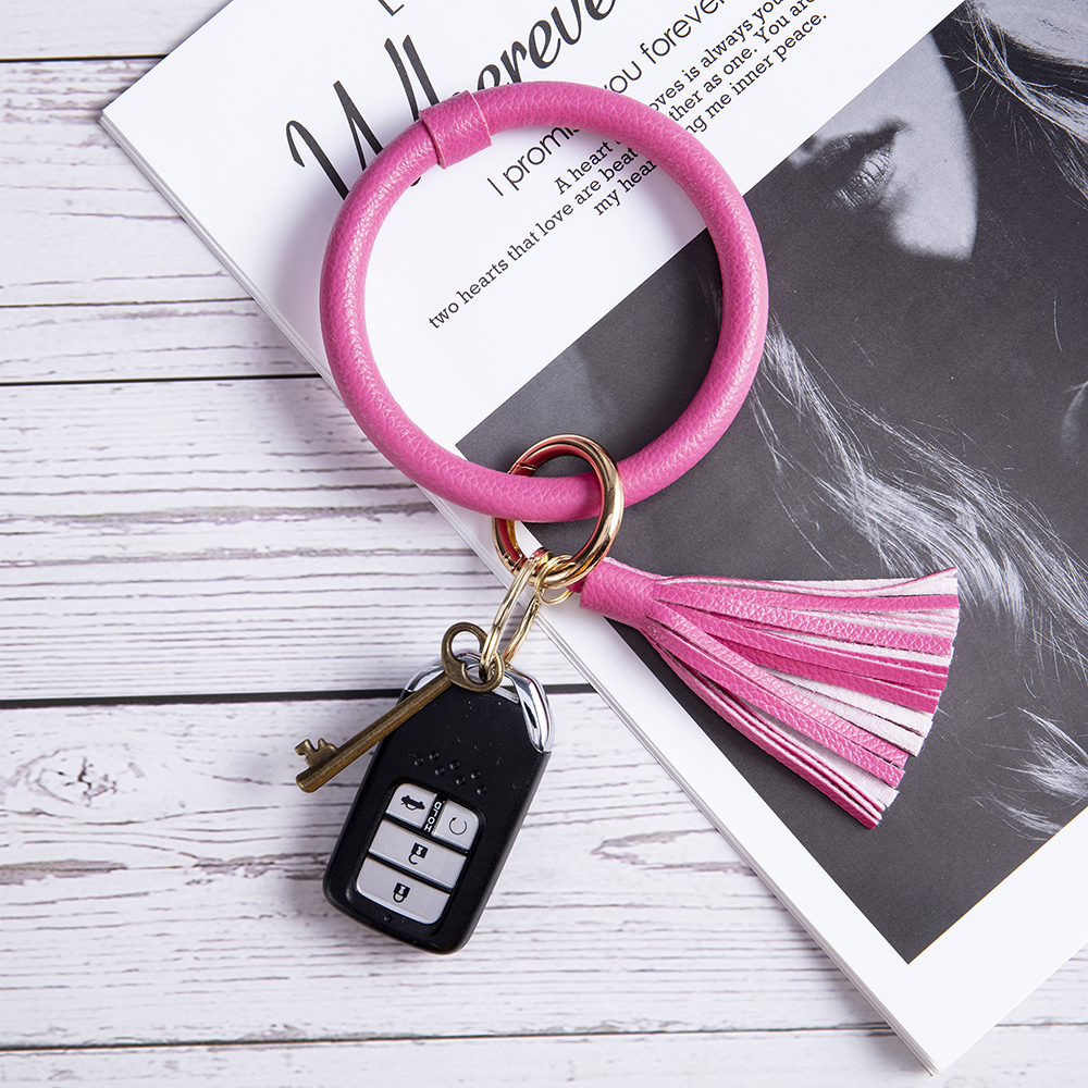Round Key Ring Chains Oversized Bracelet Bangle Holder Tassel keychain ...