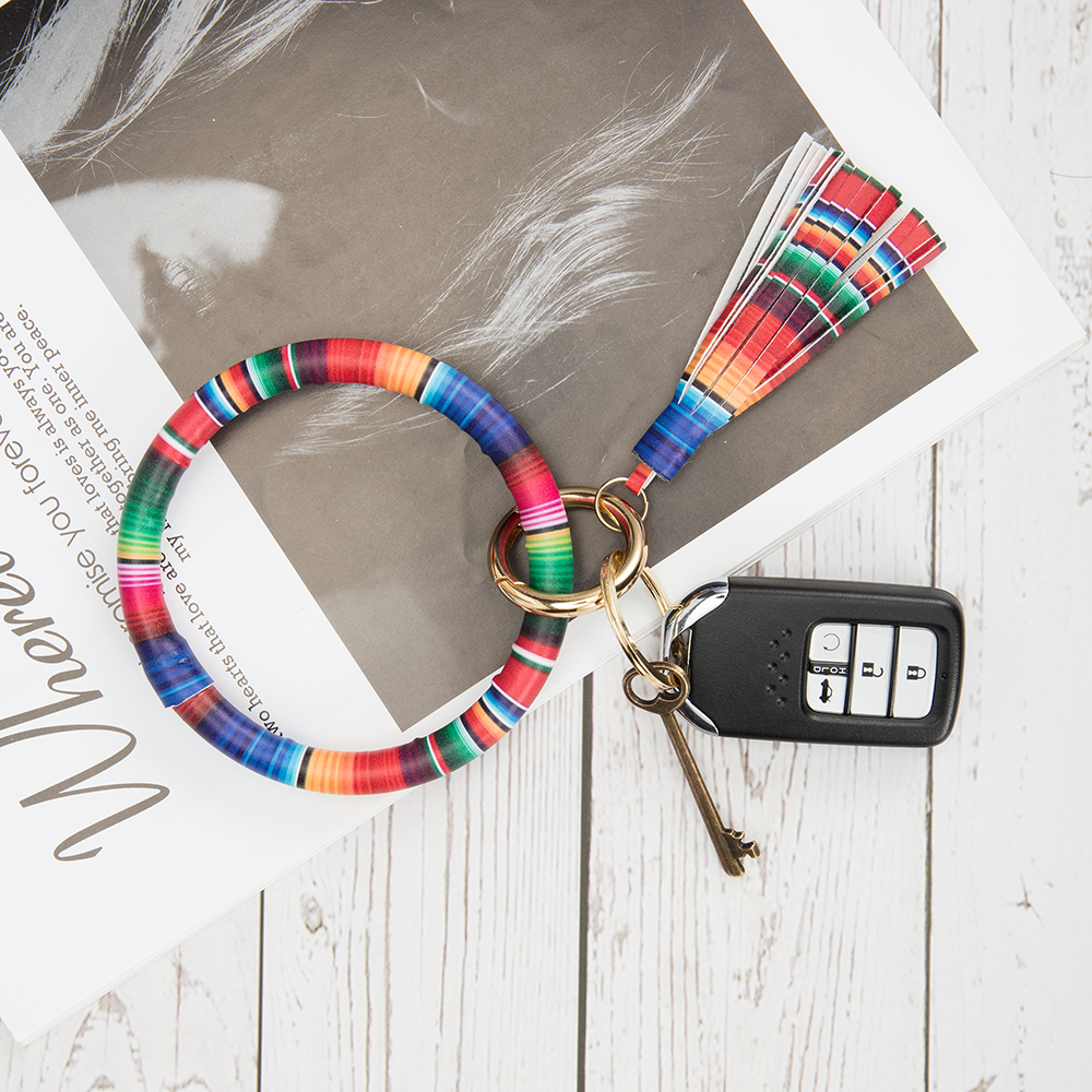 Round Key Ring Chains Oversized Bracelet Bangle Holder Tassel keychain ...