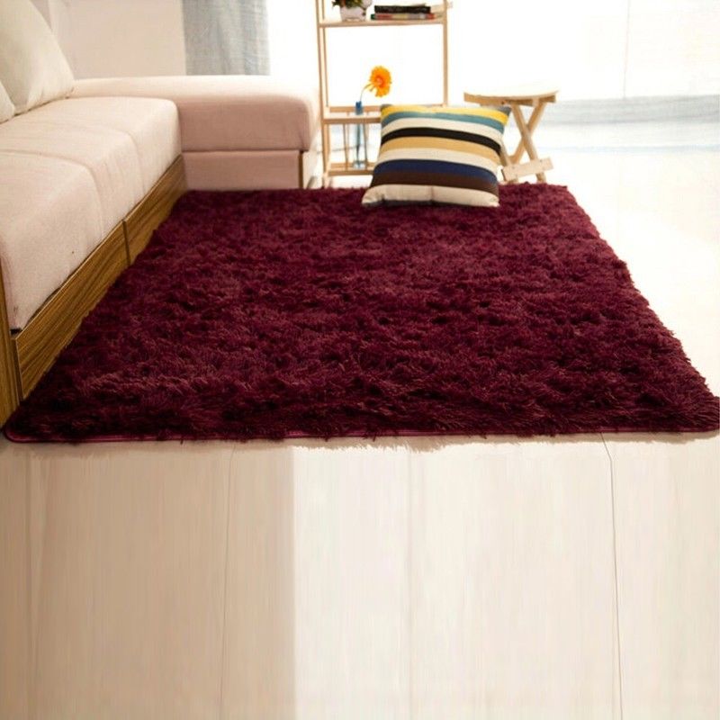 Soft Square Fluffy Rug Anti-Skid Shaggy Carpet Floor Mat Home Bedroom ...
