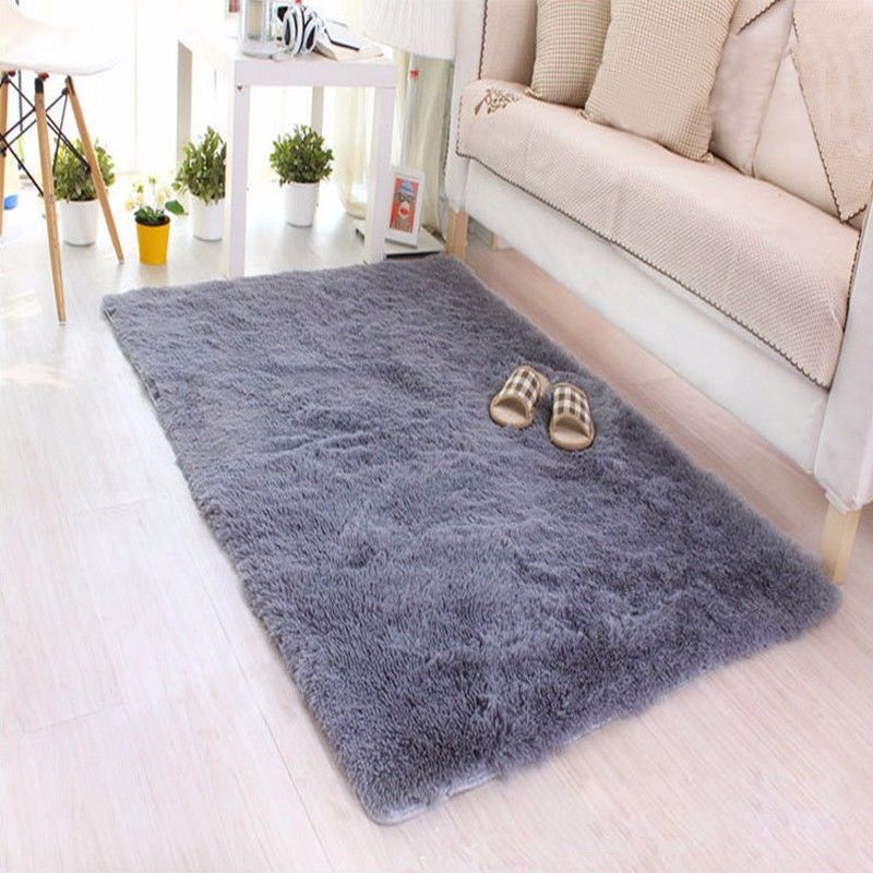 Soft Square Fluffy Rug Anti-Skid Shaggy Carpet Floor Mat Home Bedroom ...