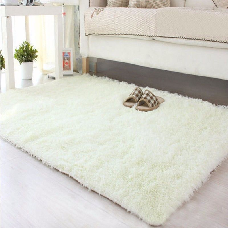 Soft Square Fluffy Rug Anti-Skid Shaggy Carpet Floor Mat Home Bedroom ...