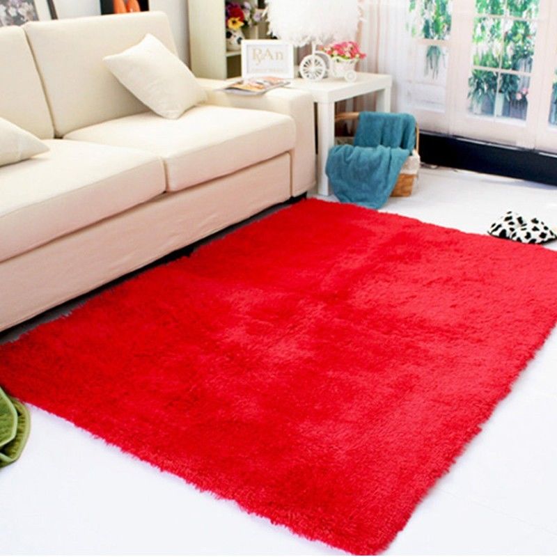 Soft Square Fluffy Rug Anti-Skid Shaggy Carpet Floor Mat Home Bedroom ...