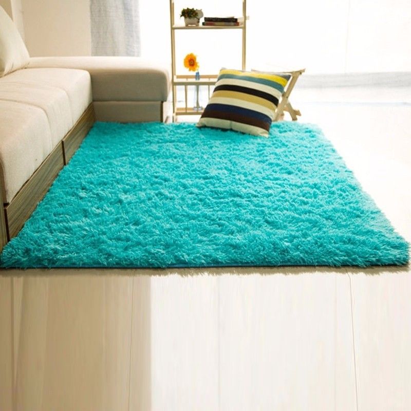 Soft Square Fluffy Rug Anti-Skid Shaggy Carpet Floor Mat Home Bedroom ...