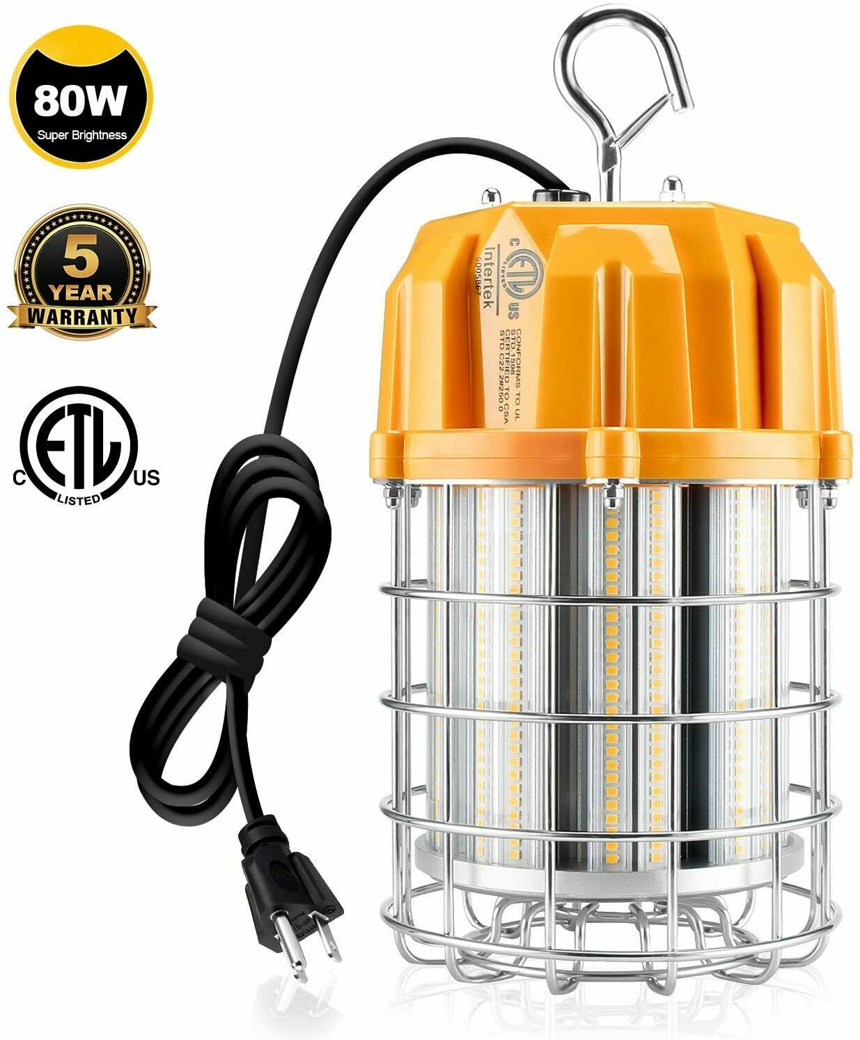 80W 100W 125W 150W High Bay LED Temporary Work Light Garage Jobsite ...