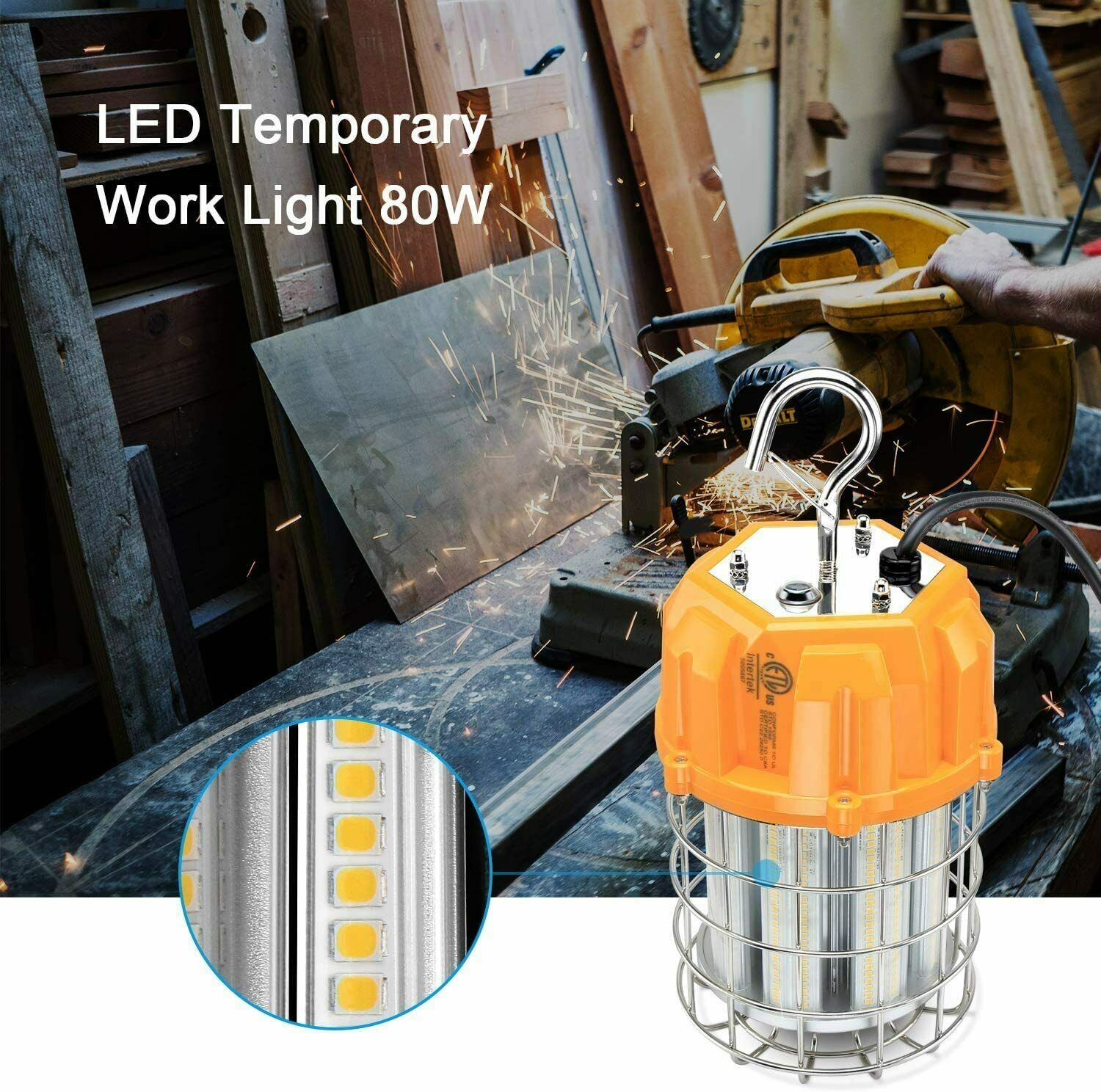 80W 100W 125W 150W High Bay LED Temporary Work Light Garage Jobsite ...