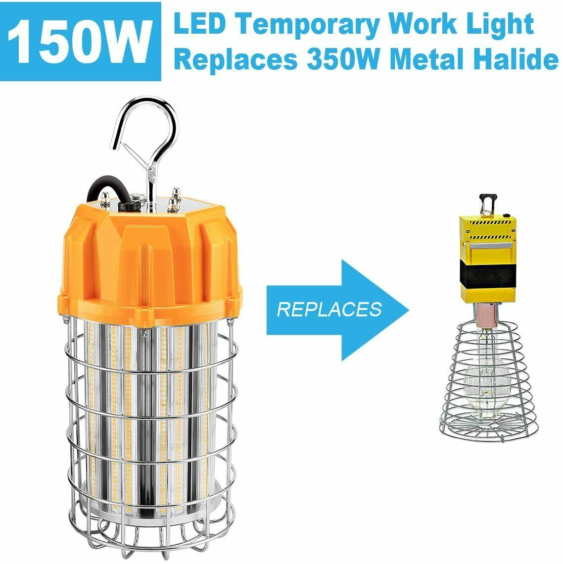 80W 100W 125W 150W High Bay LED Temporary Work Light Garage Jobsite ...