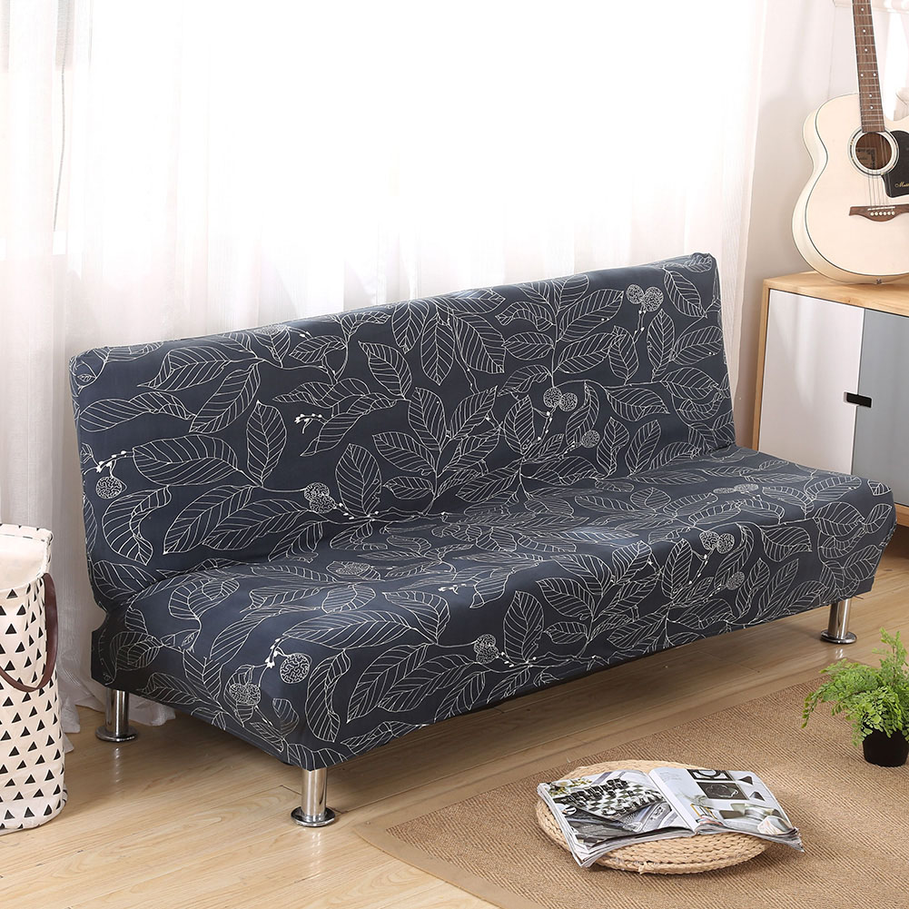 Stretch Sofa Bed Slipcover Armless Futon Cover Printed Fited Furniture ...