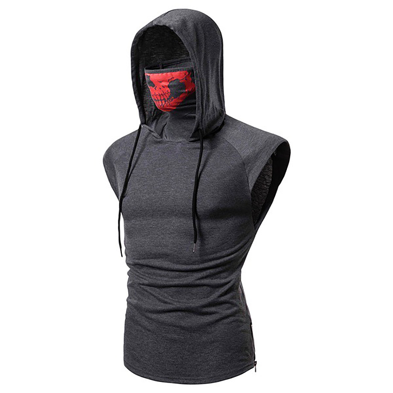 Fashion Men Sleeveless Hoodie Hooded Sweatshirt Tank Tops Gym Fitness