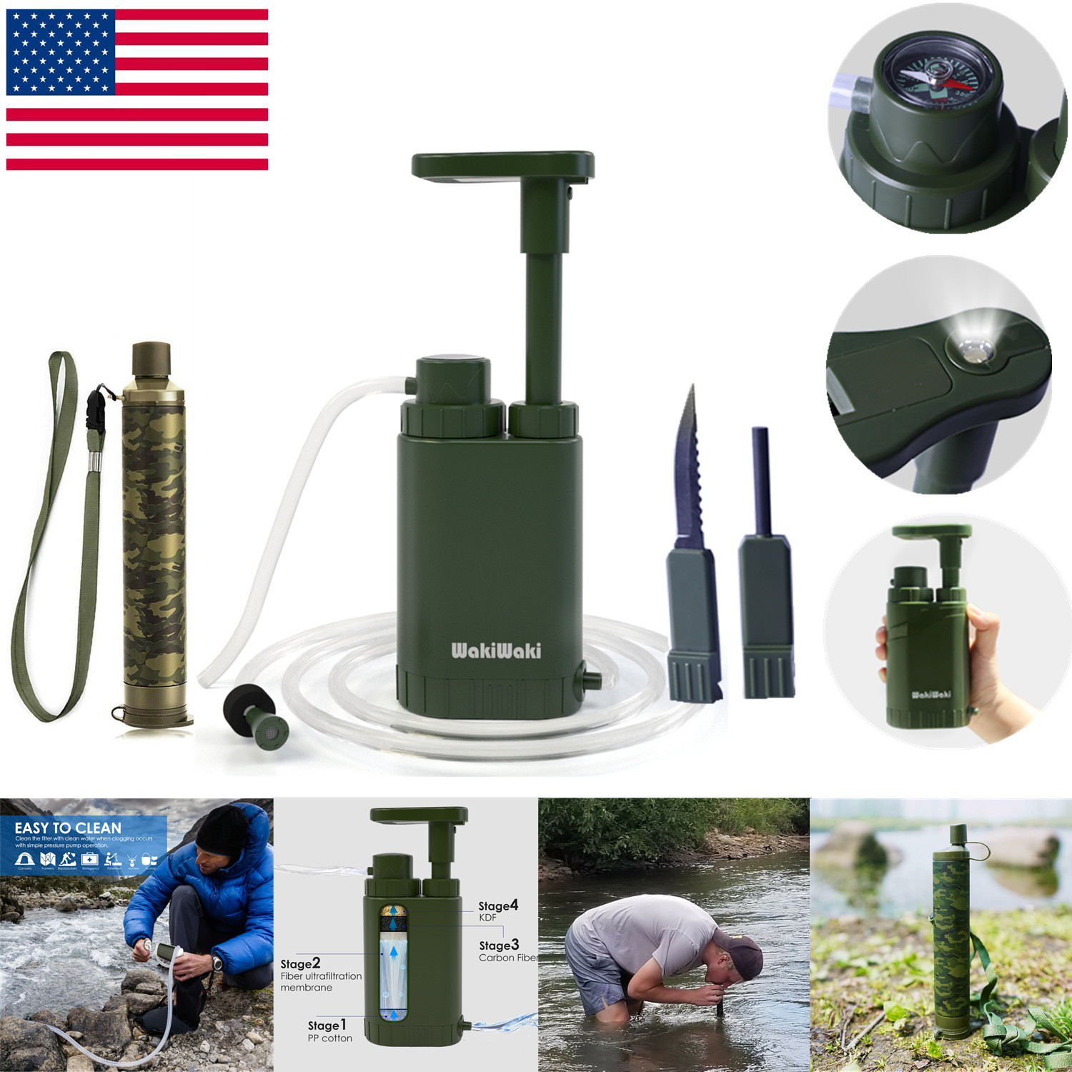 Купить Фильтры питьевой воды Membrane Solutions Survival Military 0.01 ...