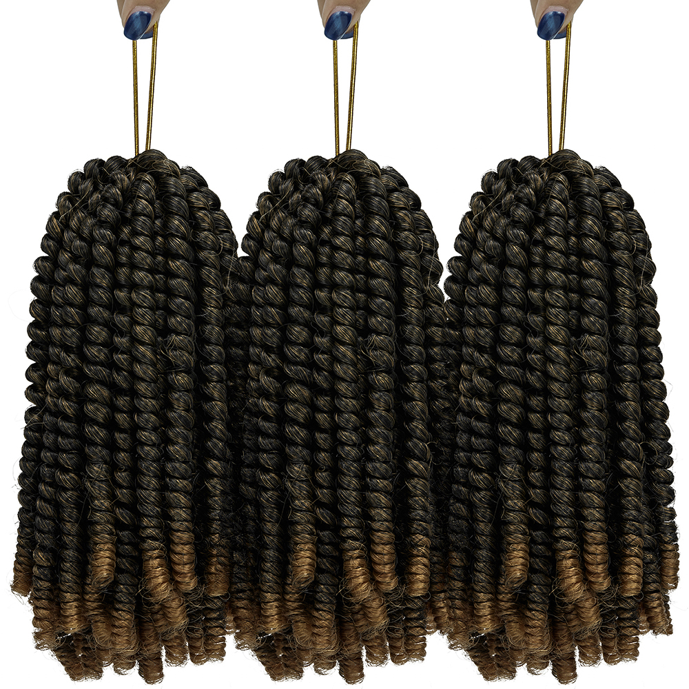 8'' Spring Twist Crochet Hair Women Hair African Pigtail Spring Braid ...