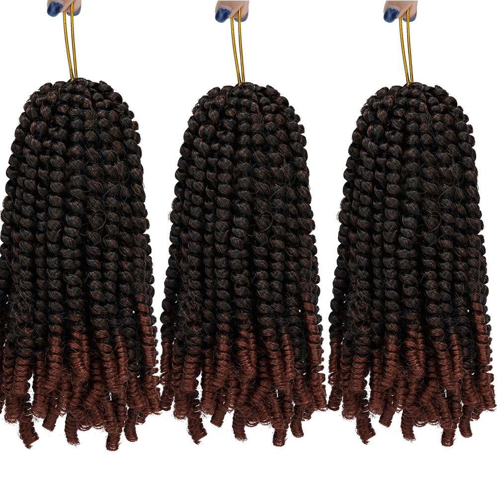 8'' Spring Twist Crochet Hair Women Hair African Pigtail Spring Braid ...
