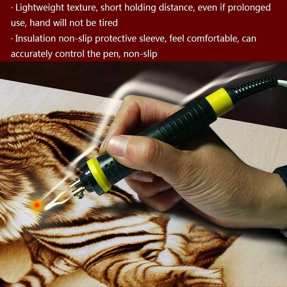 110V 50W/100W Laser Pyrography Machine Pen Craft Wood Burning Tool Kit ...