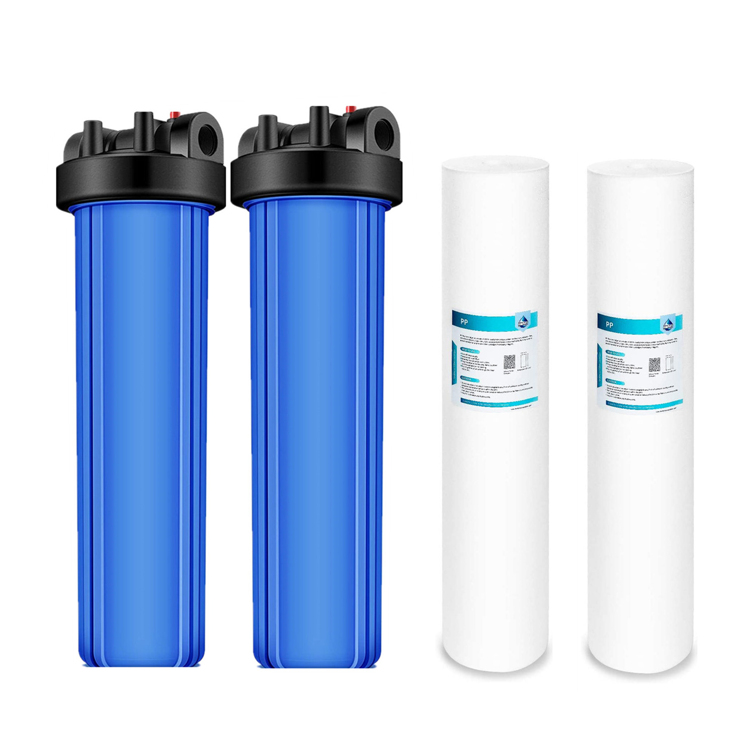 20" x 4.5" Big Blue Whole House Water Filter Housing Filtration System ...