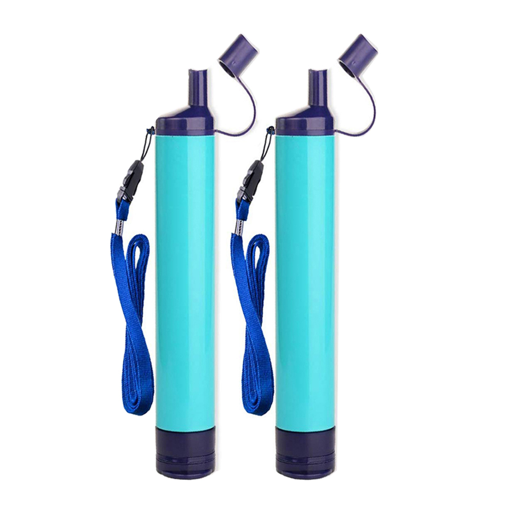 2Pack Portable Water Purifier Straw 1500L Outdoor Survival kit ...